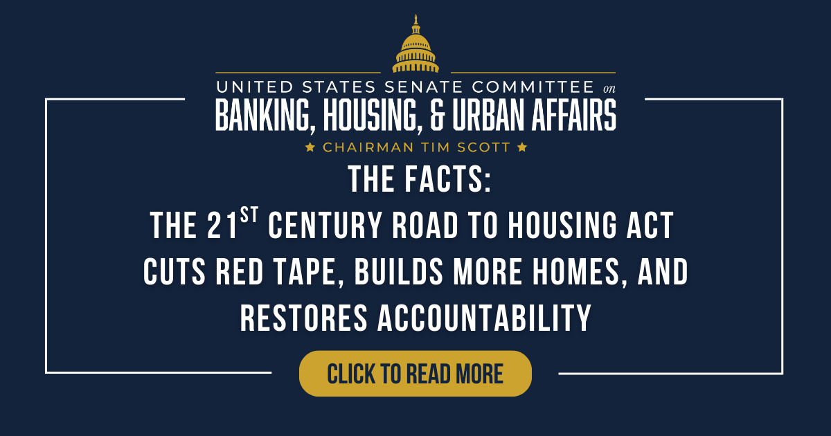 The Facts: The 21st Century ROAD to Housing Act Cuts Red Tape, Builds ...